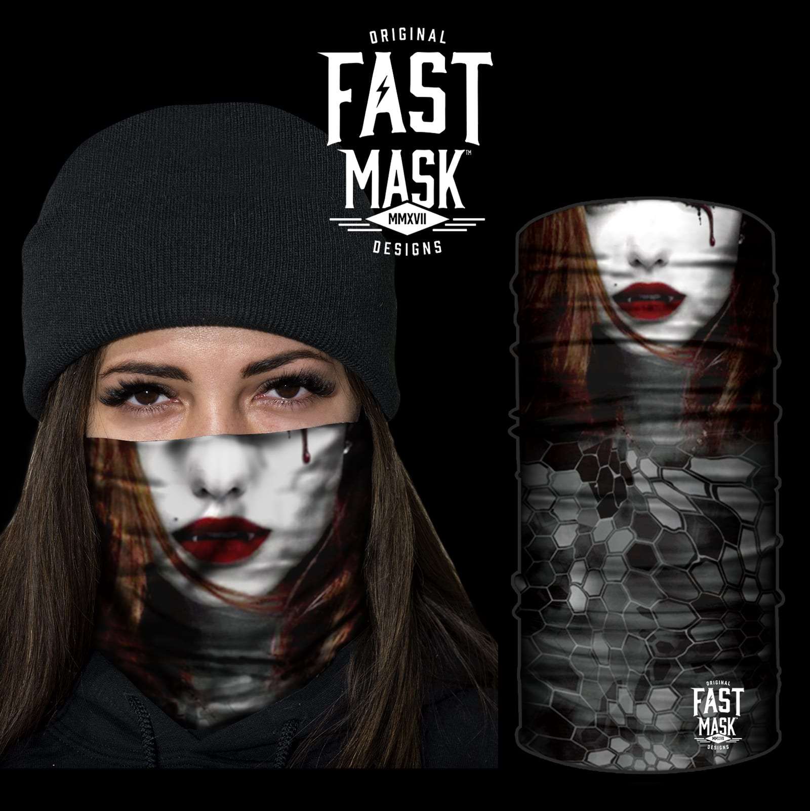 Female Vampire Neck Gaiter * Now With Sewn Edges* - Live Fast Gear