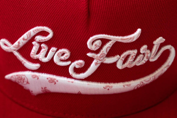 Red Live Fast Snapback Hat - Live Fast Gear