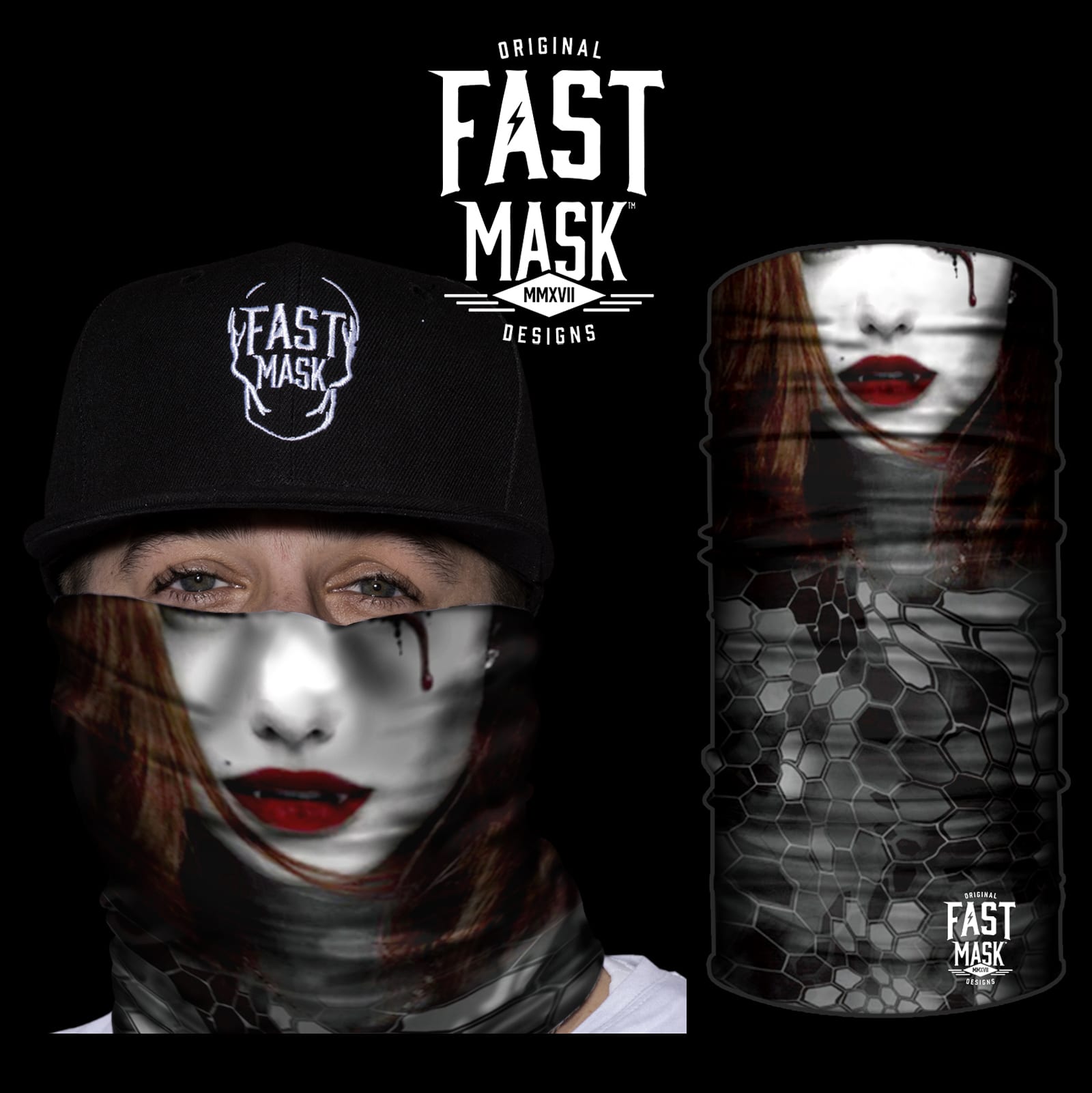 Female Vampire Neck Gaiter * Now With Sewn Edges* - Live Fast Gear