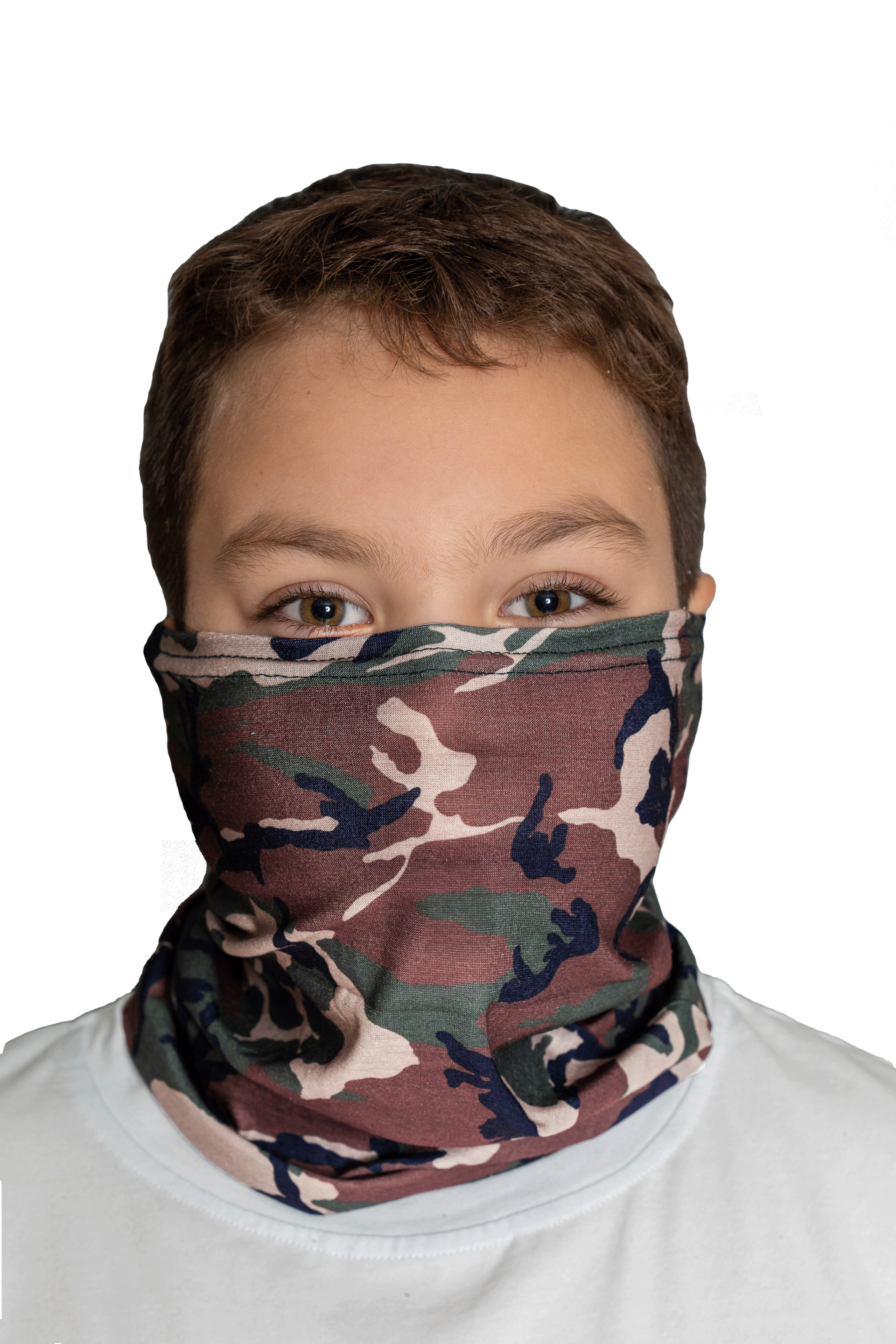 Jr. Woodland Camo Fast Mask * Now with Sewn Edges* - Live Fast Gear